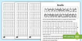Write Your Name In Braille Worksheet | Equality - Twinkl