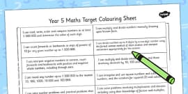2014 National Curriculum Year 4 Maths Target Colouring Sheet - numeracy