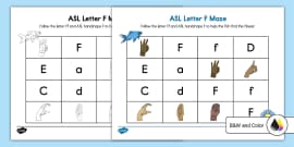 ASL Letter Maze A-Z Activity Pack (Teacher-Made) - Twinkl