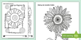 Sunflower Template Colouring Pages (teacher made) - Twinkl