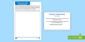 British Science Week Design a Tunnel Activity (teacher made)