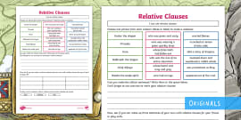 Relative Pronouns and Clause KS2 Lesson Ideas and Resource