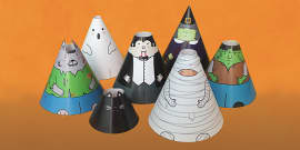 Folded Paper Spooky Characters | Halloween Crafts - Twinkl