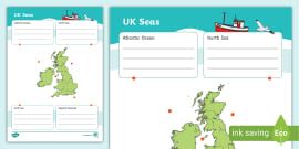 FREE! - UK Seas and Rivers Map Activity - UK Rivers Map