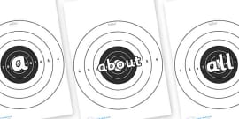 100 High Frequency Words on Targets (teacher made) - Twinkl