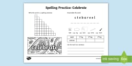 Circle Spelling Practice Worksheet (teacher made) - Twinkl