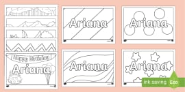 FREE! - Ali Name Simple Colouring Activity Sheet - Twinkl