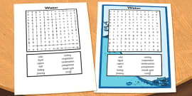 Bodies of Water Word Search (teacher made)