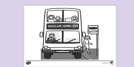 London Red Bus colouring sheet