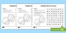 Dice Multiplication Game | Maths Resources (teacher made)