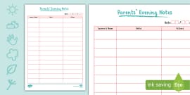 Parents' Evening Resource Pack for Teachers - Twinkl
