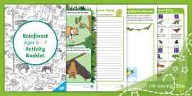 Animals in the Amazon Rainforest Cut and Paste Activity