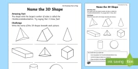 FREE! - Properties of 3D Shapes Worksheet - Geometry Maths Resource