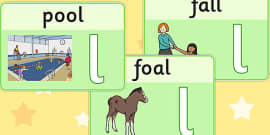 Final 'L' Sound Word Cards (Teacher-Made)