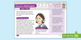 Florence Nightingale Fact Activity for Kids (teacher made)