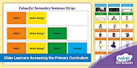 Colourful Semantics Sentence Strips – SET – Twinkl