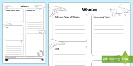 Describe the Whale Writing Activity (teacher made) - Twinkl