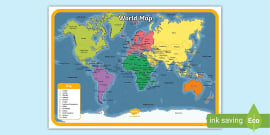 Blank Map of the World - without labels | Resources | Twinkl