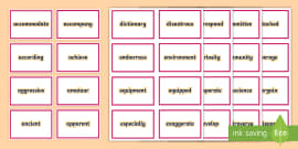 Year 3 and 4 Spelling Words Flashcards (Lehrer gemacht)