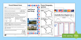 Scotland and France Research Worksheet (teacher made)
