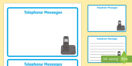 👉 General Telephone Message Template - Teaching Resources