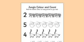 Jungle Words Colouring Sheets (teacher made) - Twinkl