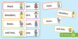Head, Shoulders, Knees and Toes Colouring Sheets - Twinkl