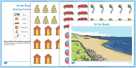 Seaside Scene Labelling Worksheet - seaside, beach, seaside labelling