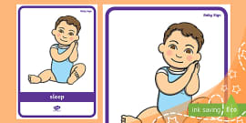 Baby Sign Poster: Nappy (teacher made) - Twinkl