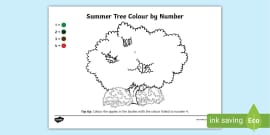 FREE! - Autumn Tree Colour By Number (teacher made) - Twinkl