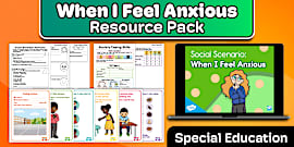 When I Feel Anxious Social Story Booklet for Special Education