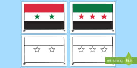 FREE! - Syria Flag Colouring Page – Twinkl Resources