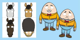 Nursery Rhyme Finger Puppets Cut-Outs | Humpty Dumpty