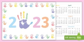Handprint Seasons Tree Calendar Activity - Twinkl