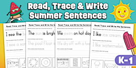 Read, Trace, and Write Spring Sentences Worksheets