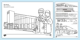 My Community Colouring Page (teacher made) - Twinkl