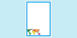 Simple World Earth Page Border | Page Borders | Twinkl