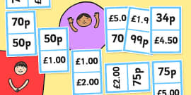 Fractions of Money Loop Cards (teacher made) - Twinkl
