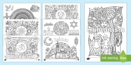Religious Symbols Mindfulness Colouring Pages (Teacher-Made)
