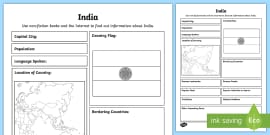 Third Grade India Fact File and Vocabulary Questions