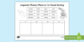 'or' Sound Sorting Activity Linguistic Phonics Phase 4c