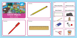 Classroom Objects Flashcards in English - ESL Resource