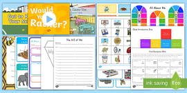 Back to School Bag Cut and Paste Worksheet (teacher made)