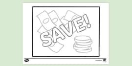 Bank Desk Colouring | Colouring Sheets