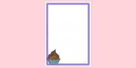 FREE! - Simple Baker With a Cake Page Border | Page Borders | Twinkl