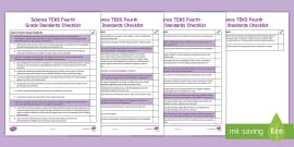 TEKS Fourth Grade Math Standards Checklist | Mathematics