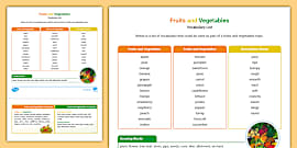 All About Fruits and Vegetables PowerPoint (teacher made)