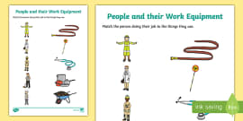People and their Place of Work Matching Worksheet / Worksheet, worksheet