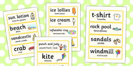 Seaside Rock Pool Word Cards (teacher made) - Twinkl