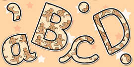 The Gingerbread Man Themed A4 Display Lettering - display letter